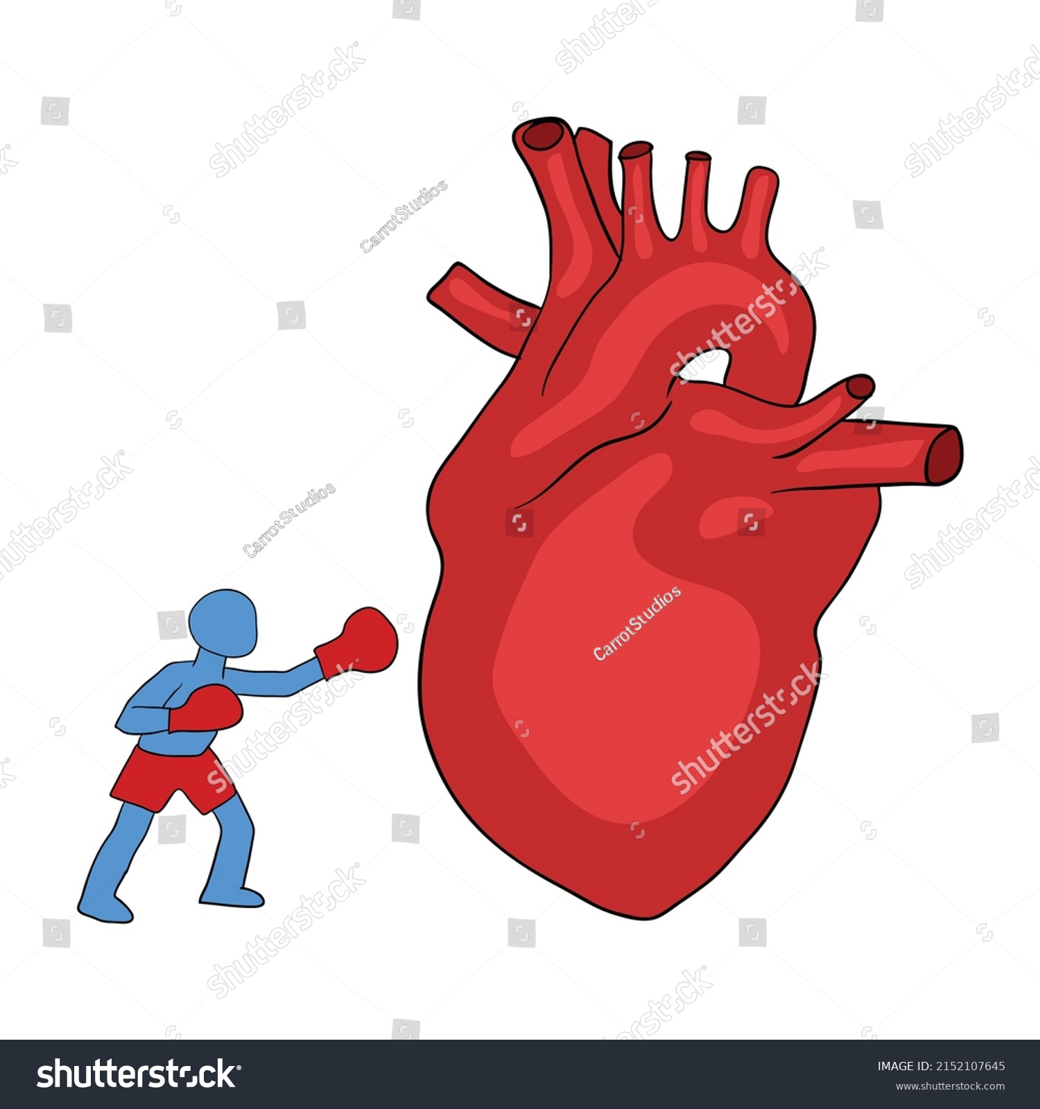 Fighting Heart Concept Vector Illustration Stock Vector (Royalty Free ...