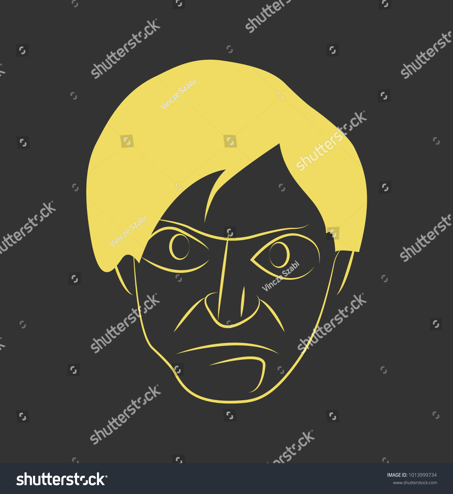 Figurativ Stylized Human Face Stock Vector (Royalty Free) 1013999734 ...