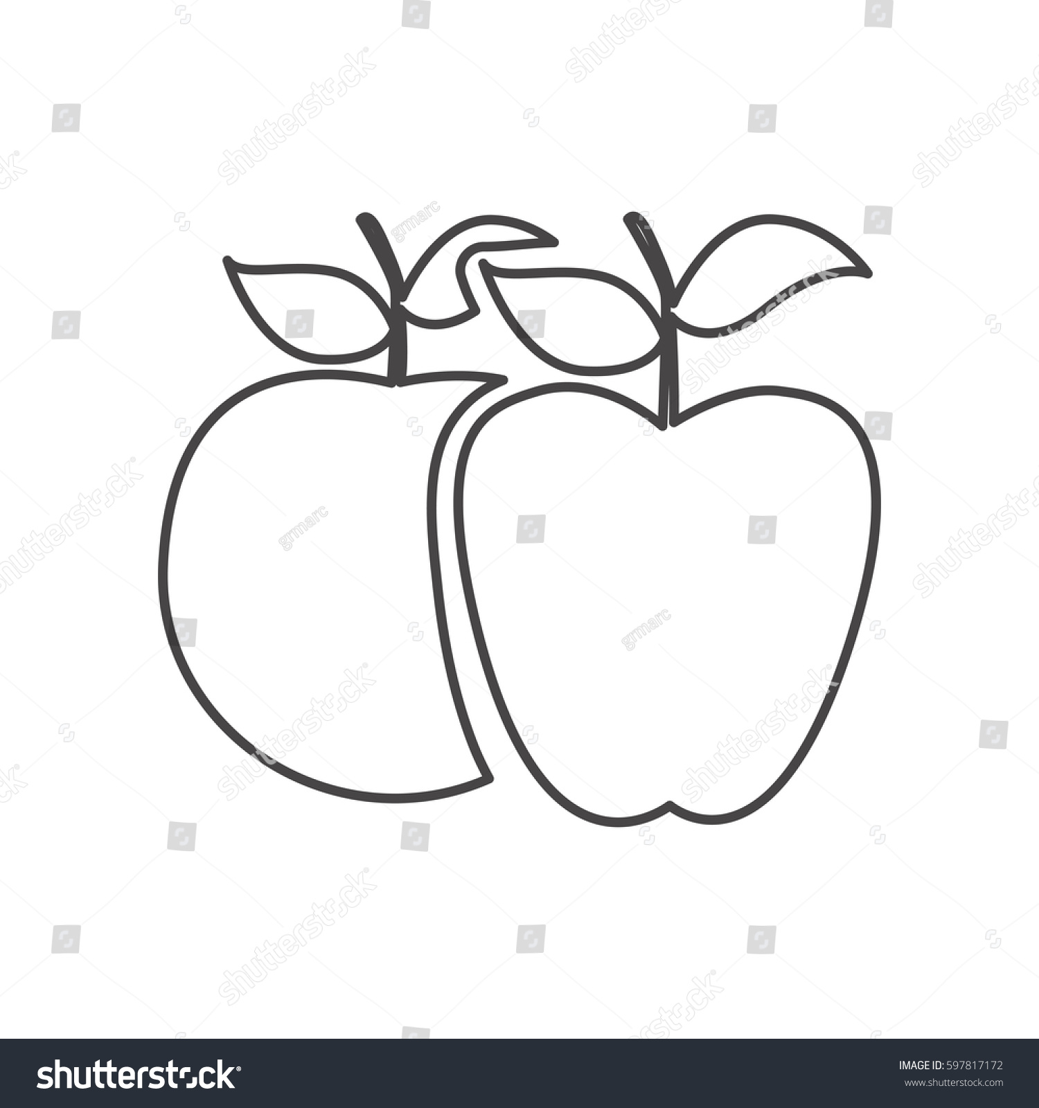 Figure Differents Apples Icon Vector Illustraction Stock Vector ...