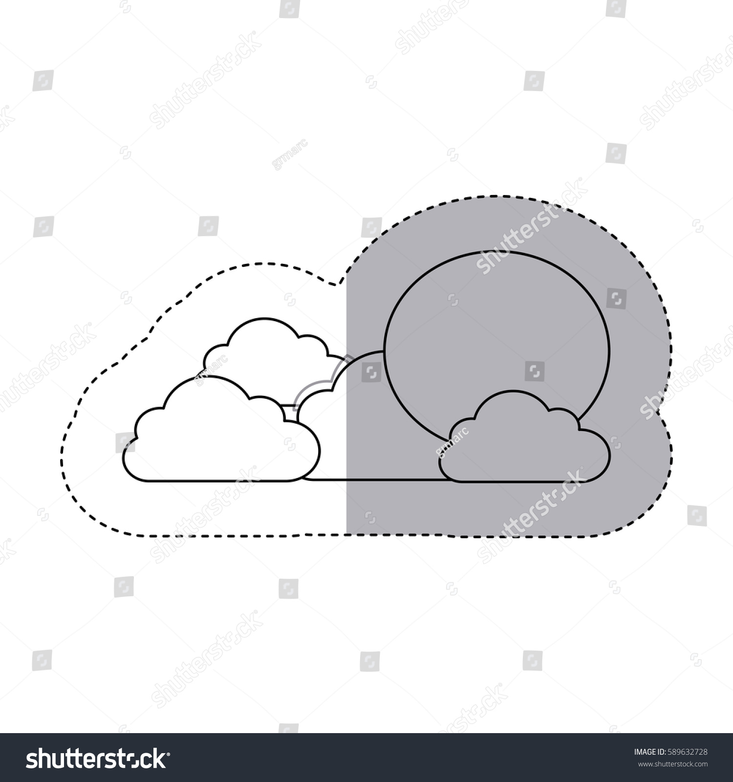 Figure Sun Clouds Icon Vector Illustraction Stock Vector (Royalty Free ...