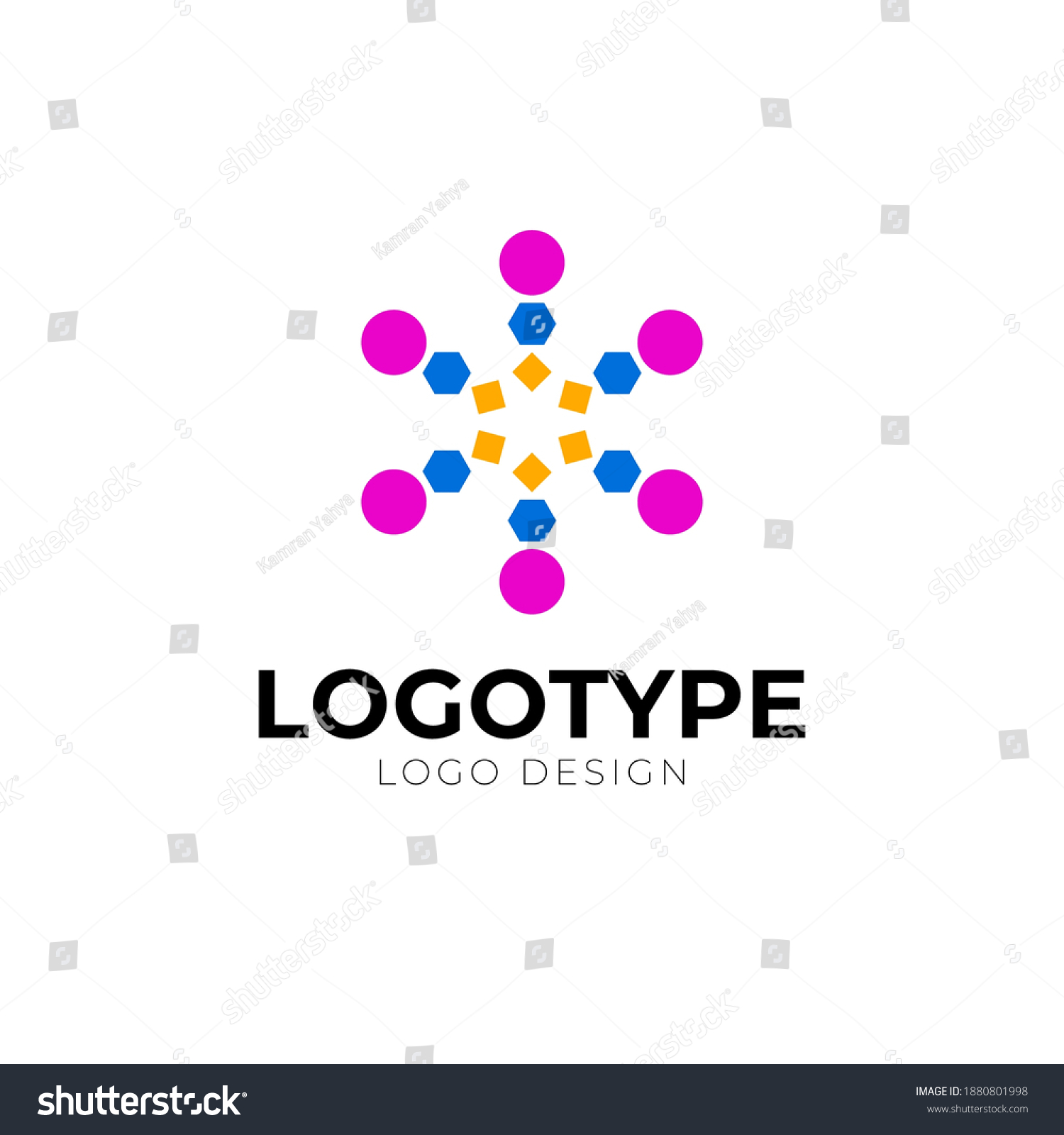 Figures Logo Design Modern Coloring Logotype Stock Vector (Royalty Free ...