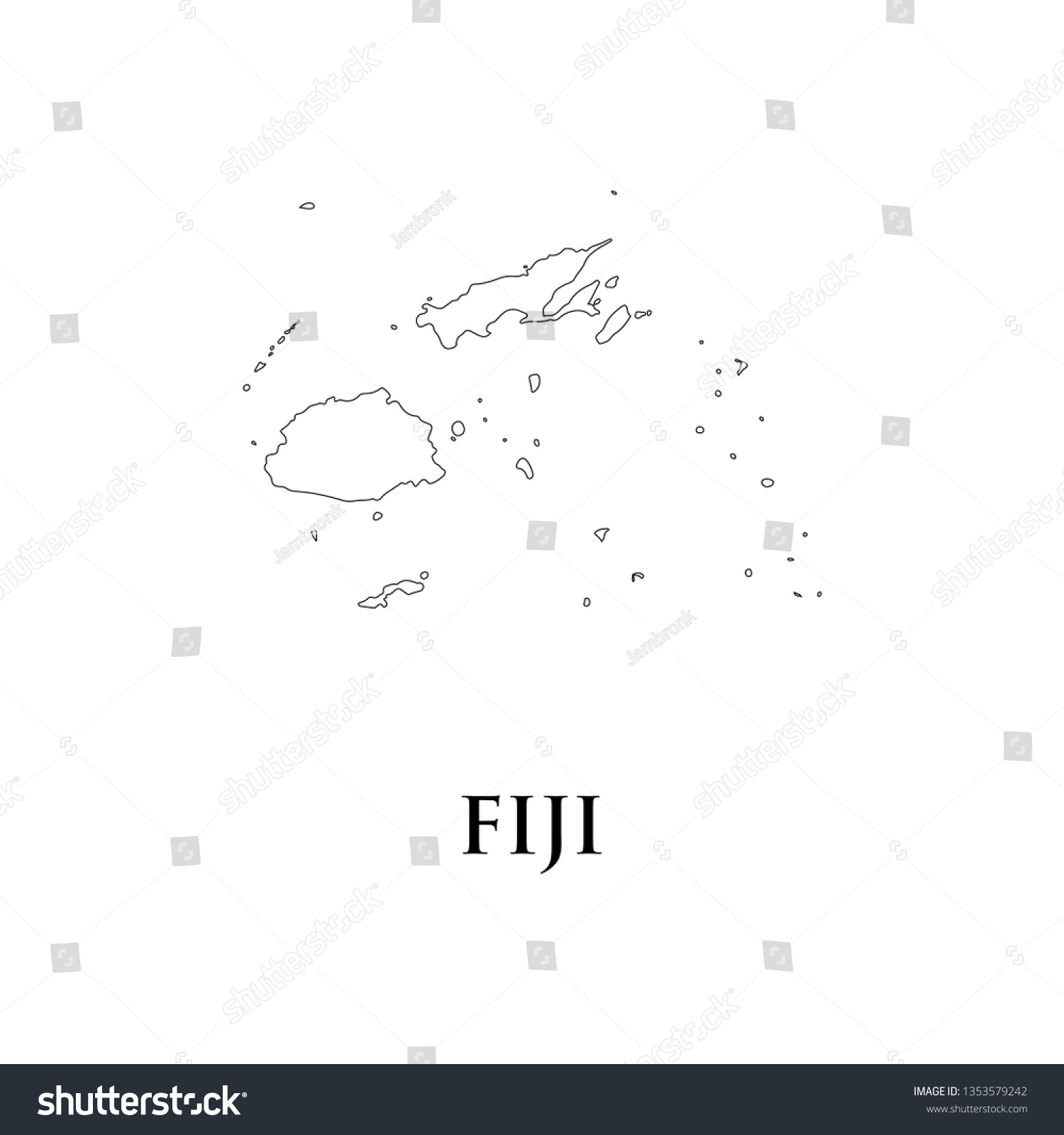 Fiji Map Icon Vector Stock Vector (Royalty Free) 1353579242 | Shutterstock
