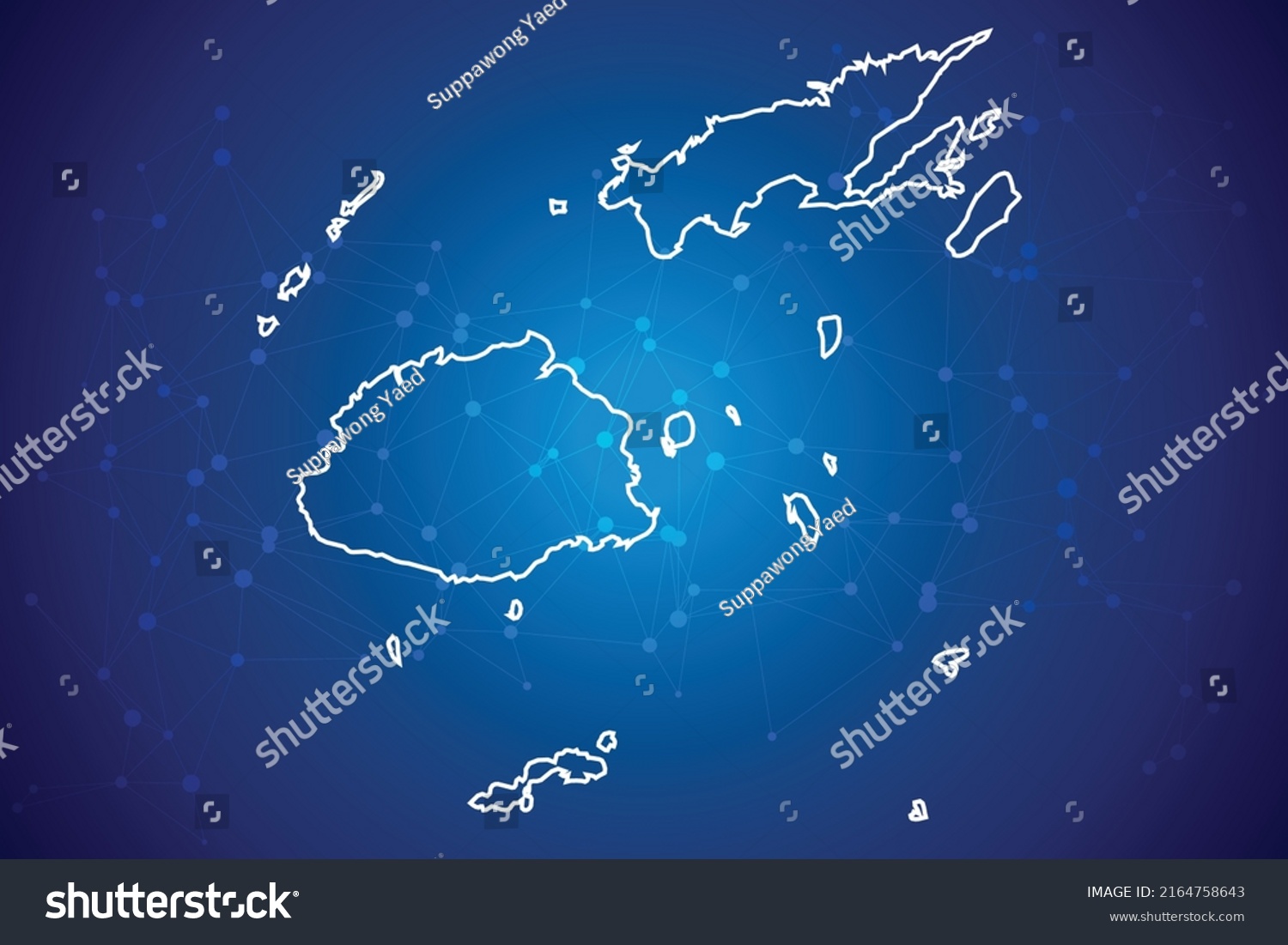 Fiji Map Technology Network Connection Background Stock Vector (Royalty ...