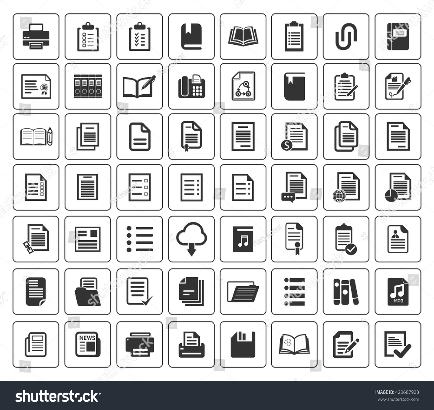 File Folder Icons Set Stock Vector (Royalty Free) 420687928
