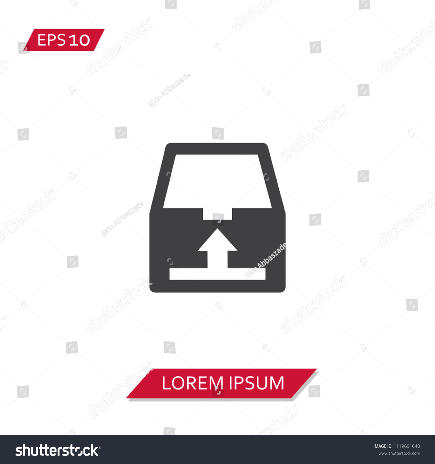 File Cabinet Vector Icon Symbol Stock Vector (Royalty Free) 1119691640 ...