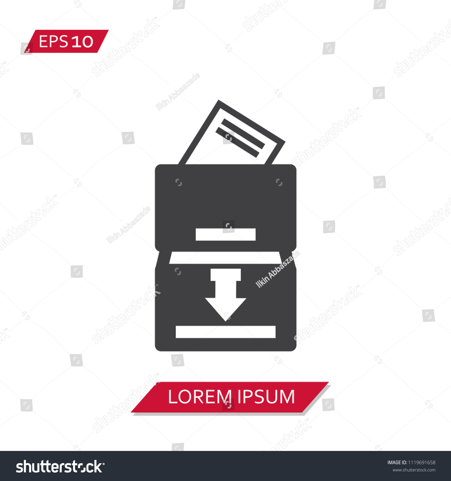 File Cabinet Vector Icon Symbol Stock Vector (Royalty Free) 1119691658