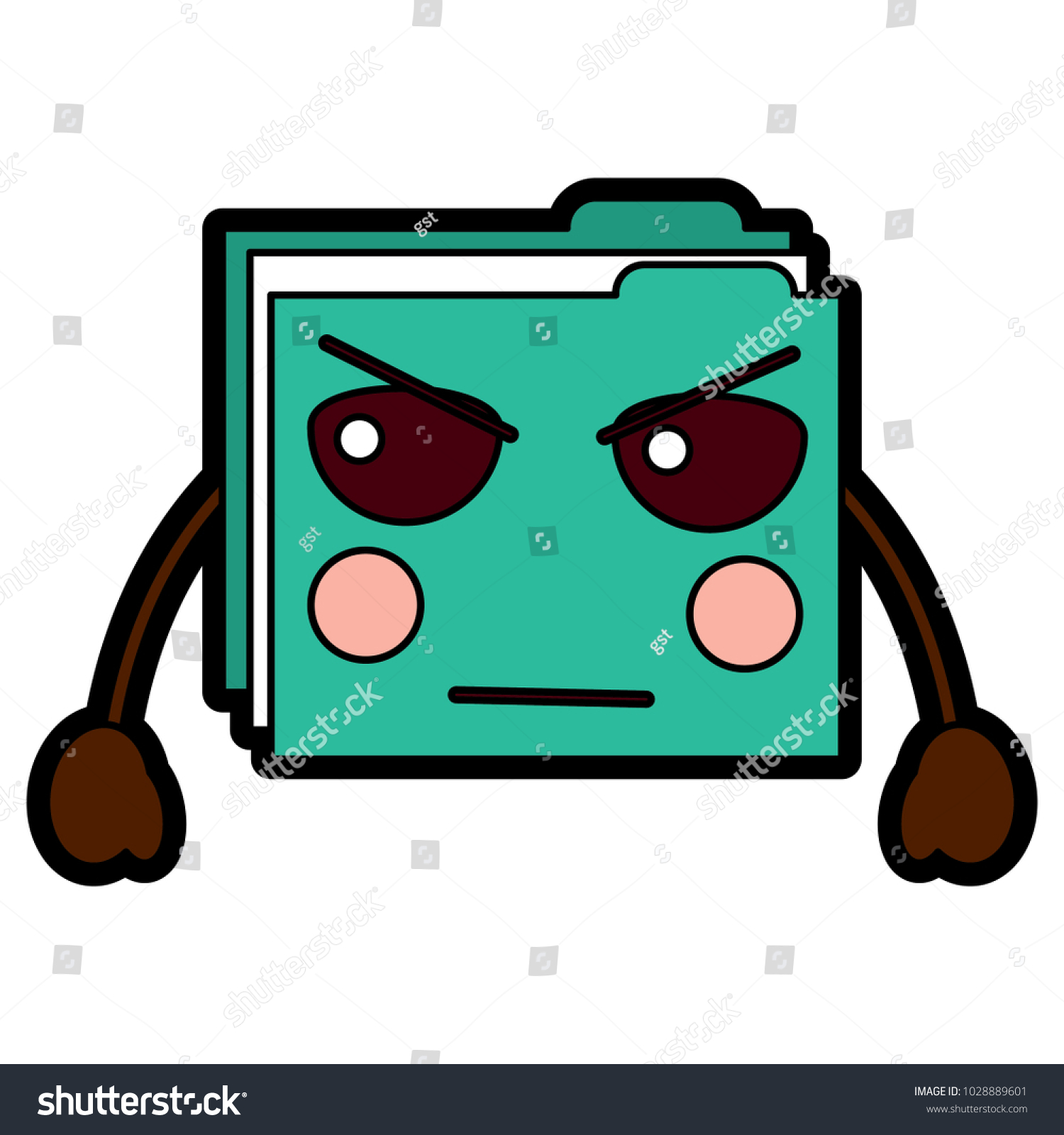 File Folder Angry Emoji Icon Image: vector de stock (libre de regalías ...