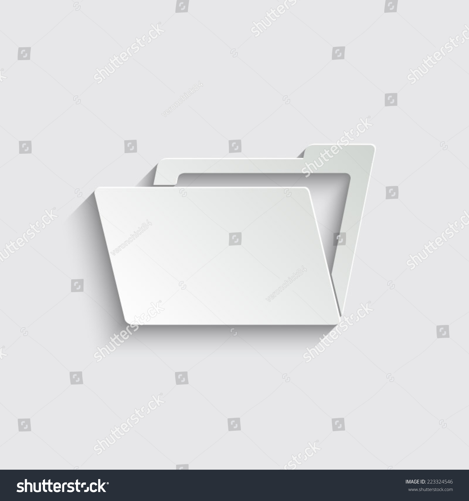 File Folder Icon Shadow On Grey Stock Vector (Royalty Free) 223324546 ...