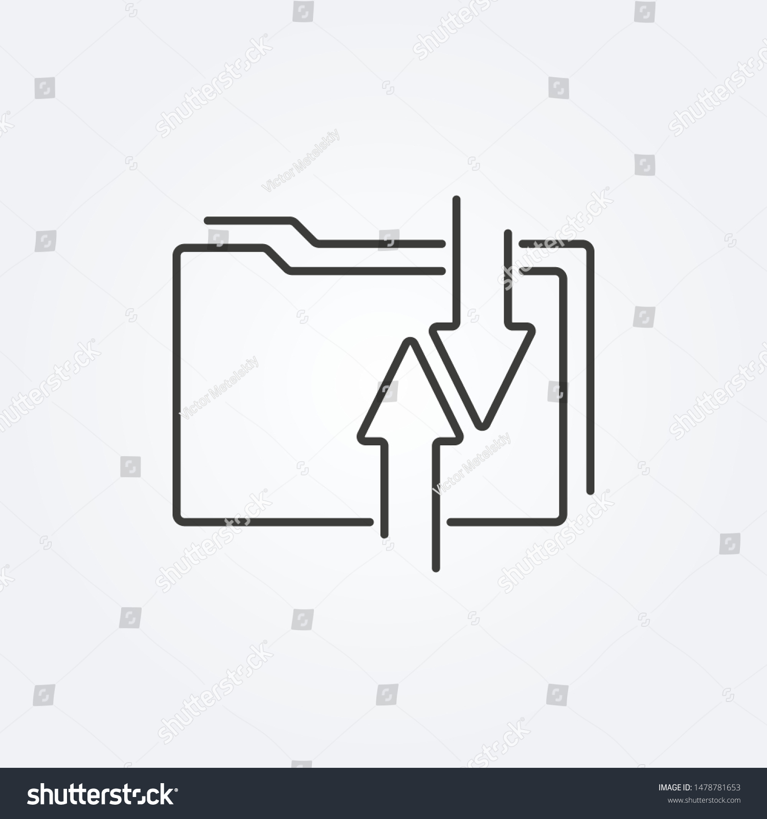 File Folder Icon Transfer Arrows Sync Stok Vektör (Telifsiz) 1478781653 ...