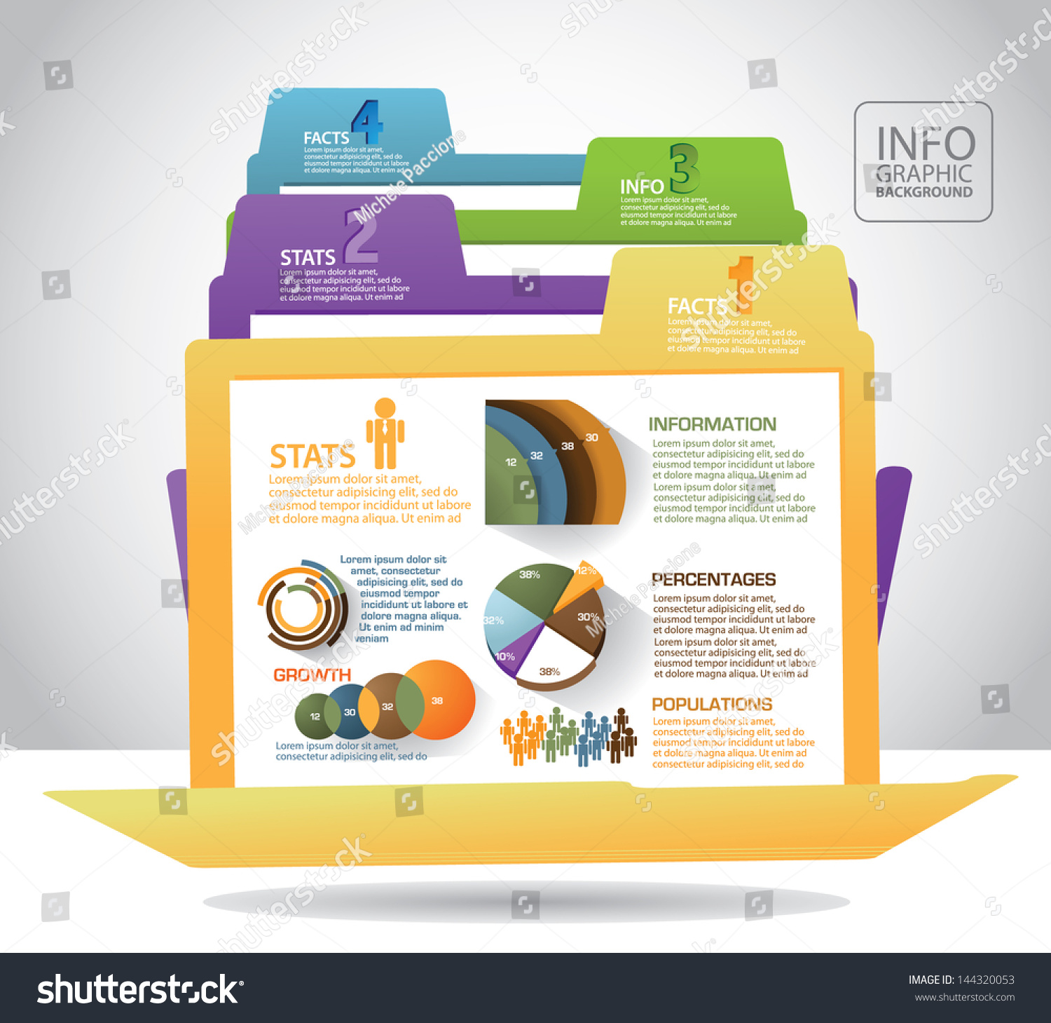 File Folder Infographic Background Template Layout Stock Vector ...