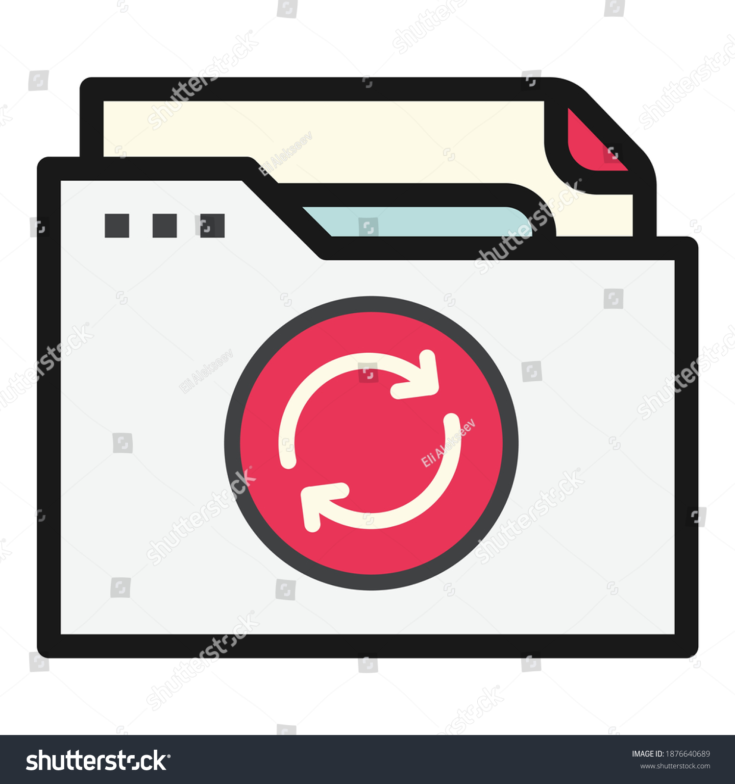 File Folder Refresh Document Flat Icon Stock Vector (Royalty Free ...
