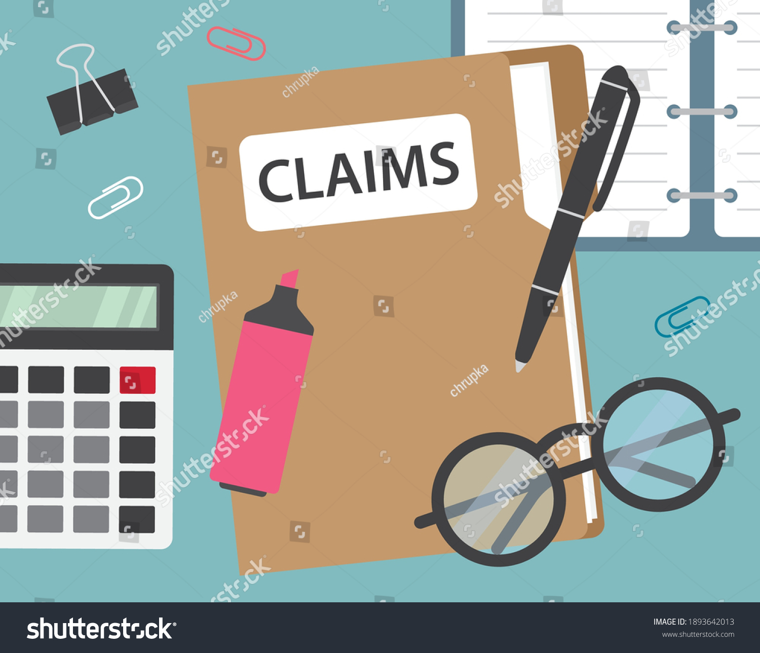 File Folder Claims Vector Illustration Stock Vector (Royalty Free ...