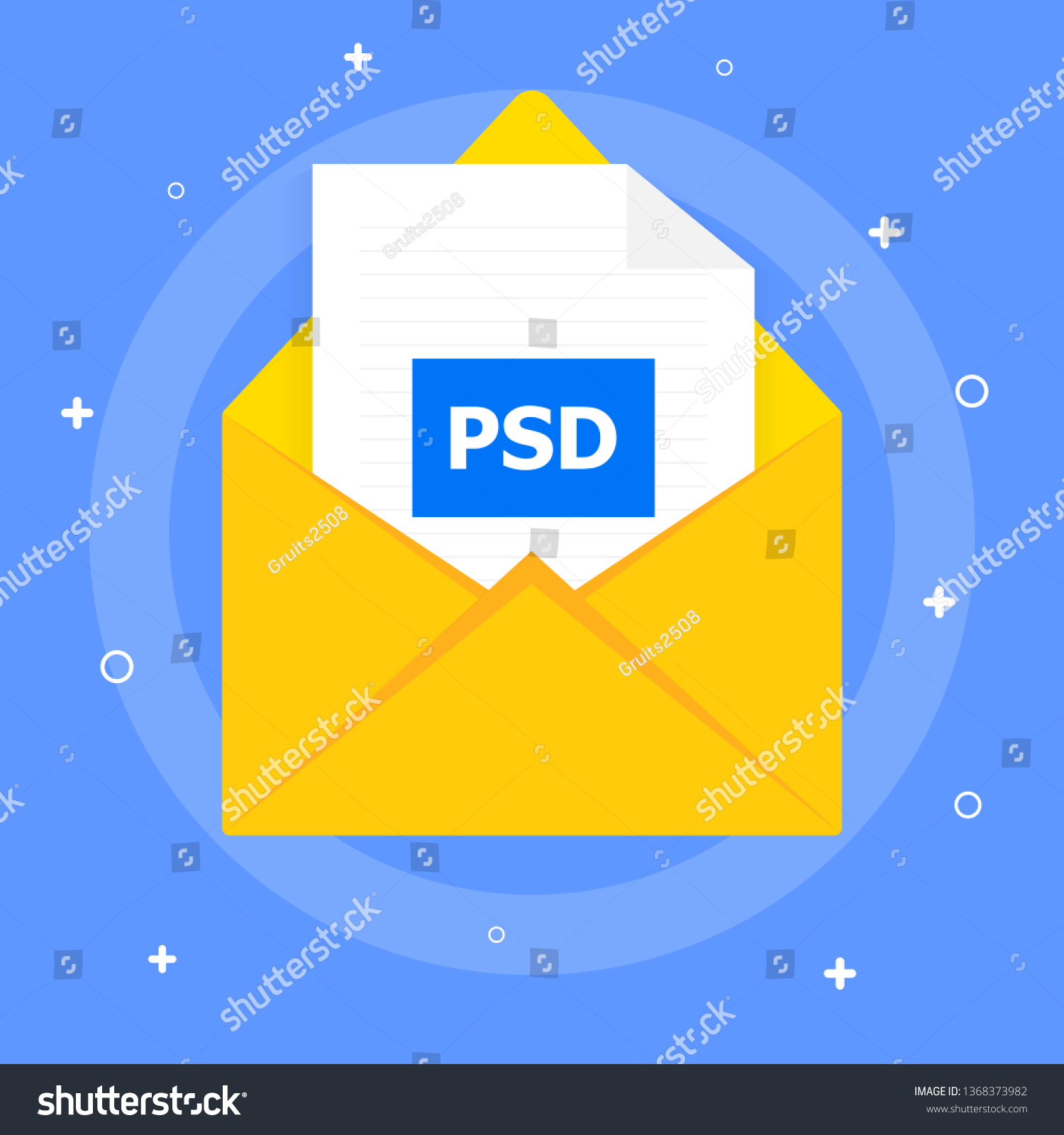 File Psd Sent By Message Shown Stock Vector (Royalty Free) 1368373982 ...