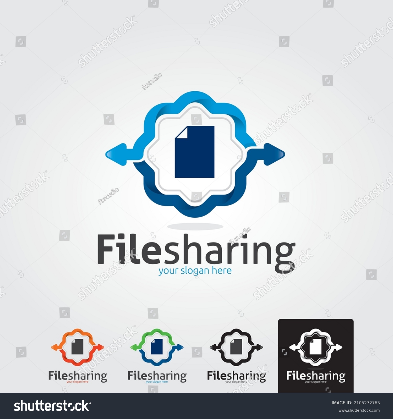 File Share Logo Template Vector Stock Vector (Royalty Free) 2105272763