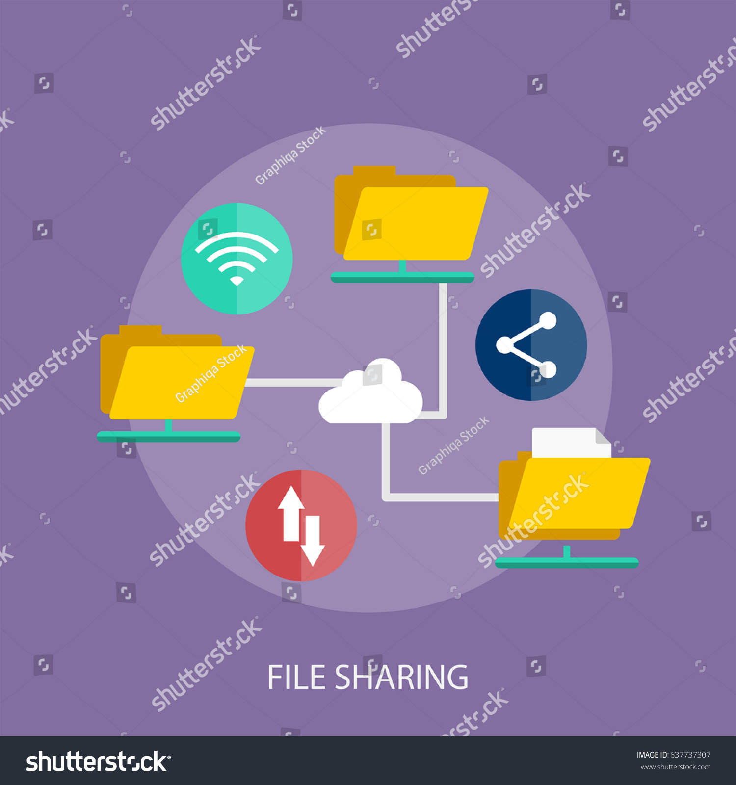 File Sharing Conceptual Design Stock Vector (Royalty Free) 637737307 ...