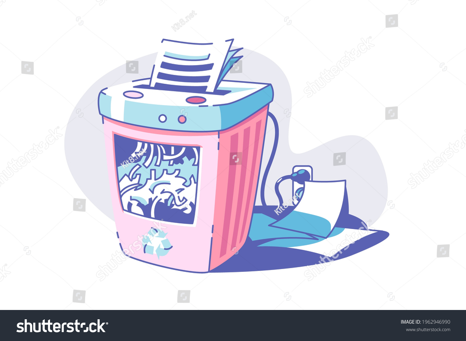 File Shredder Device Vector Illustration Shredding Stock Vector ...
