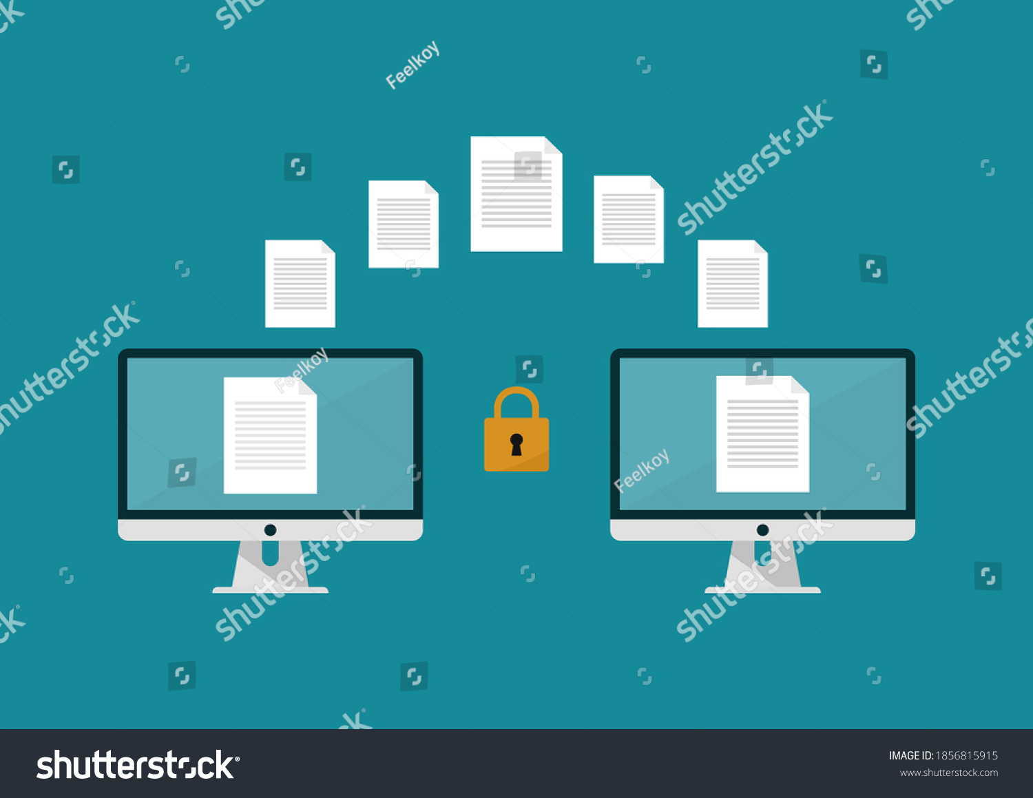 File Transfer Download Data Between Computers Stock Vector (Royalty ...