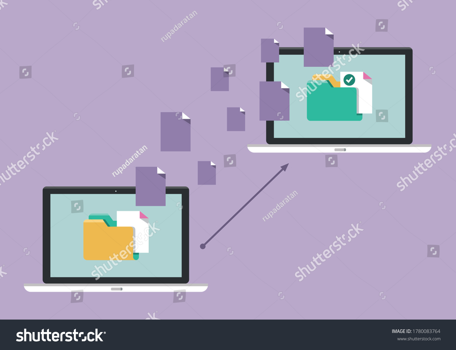 File Transfer Concept Program Remote Connection Stock Vector (Royalty ...