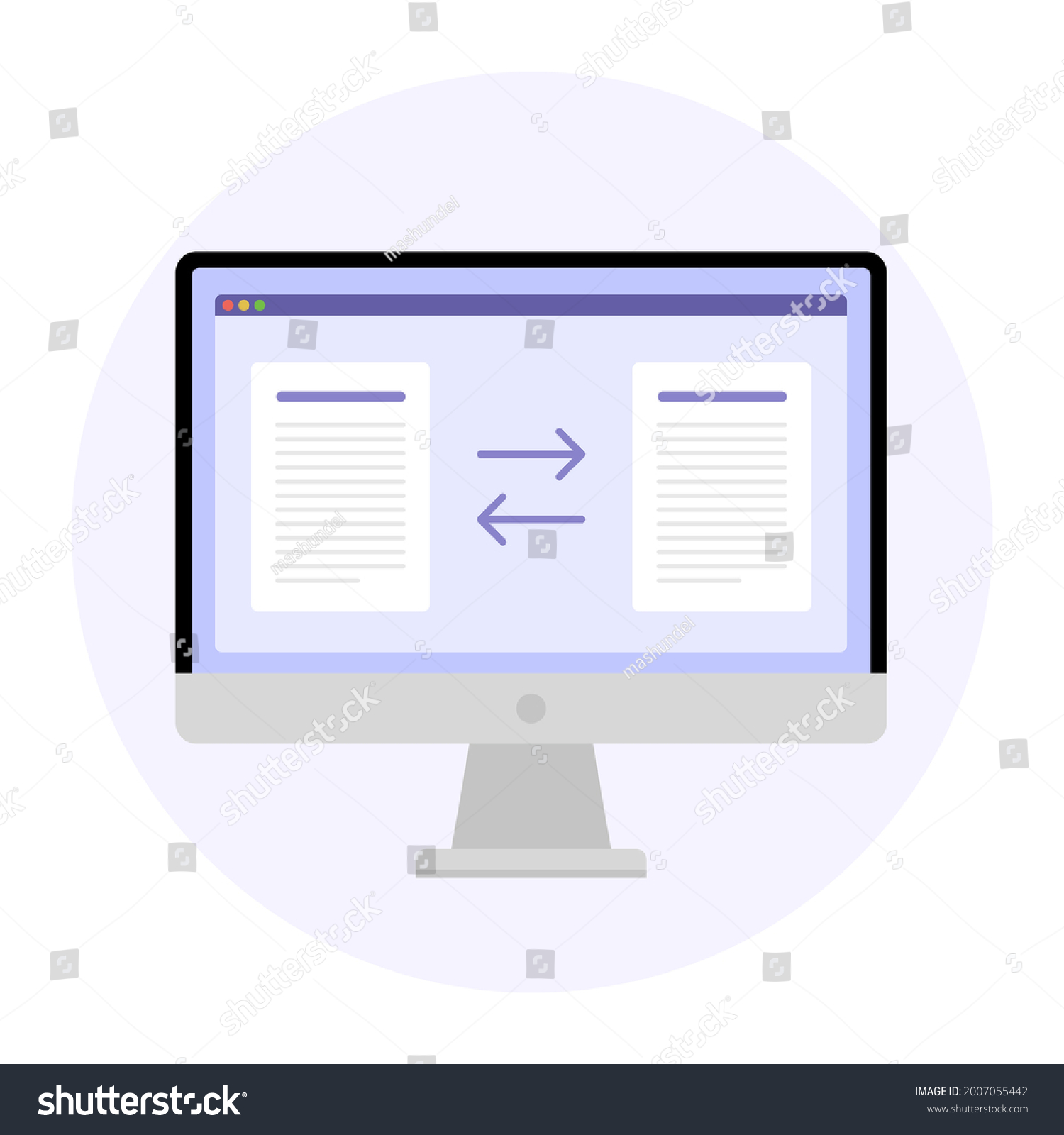 File Transfer Illustration Two Documents Transferring Stock Vector ...