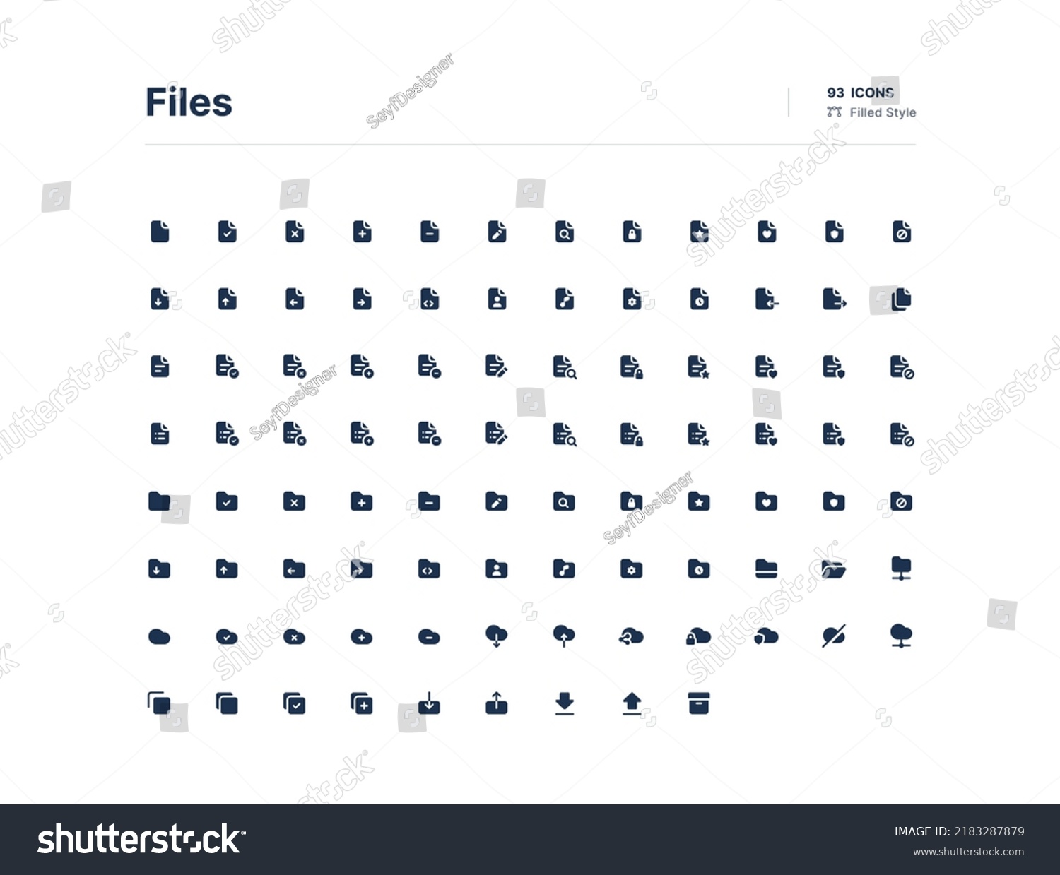 Files Ui Icons Pack Filled Style Stock Vector (Royalty Free) 2183287879 ...