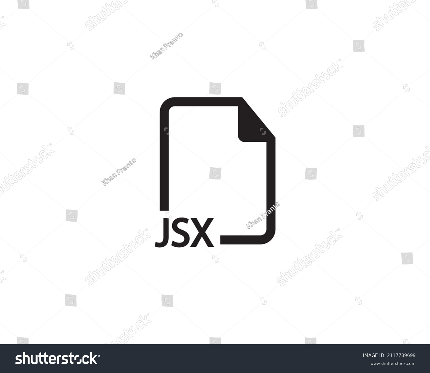 Filetype Jsx Icon Document Vector Symbol Stock Vector Royalty Free 2117789699