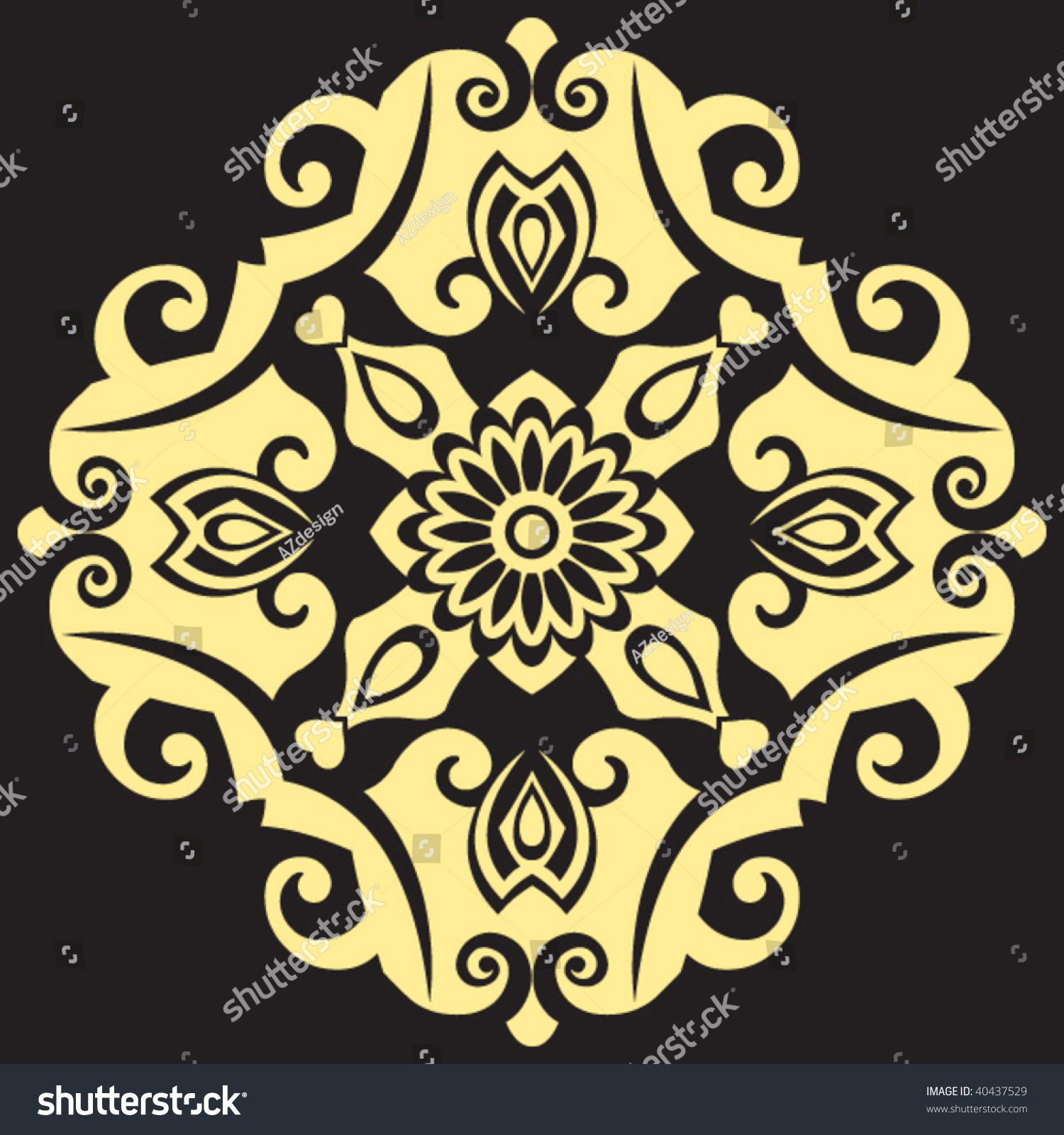 Filigree Floral Design Element Vector Image Stock Vector (Royalty Free ...