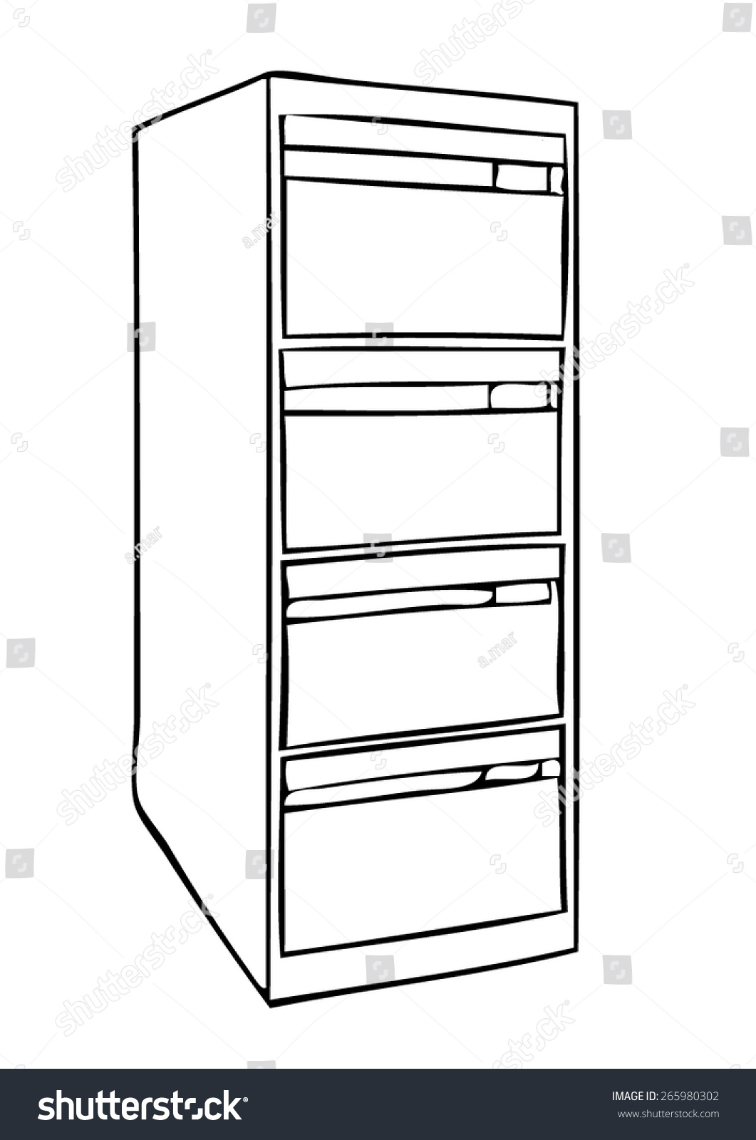 Filing Cabinet Sketch Vector Drawn Stock Vector (Royalty Free) 265980302