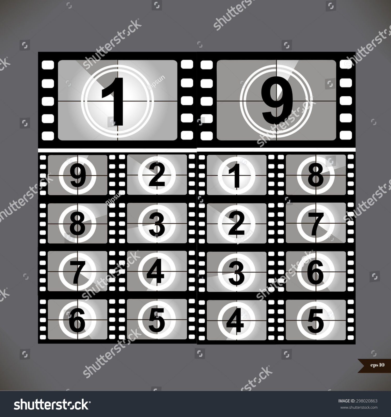 Film Countdown Numbers Vector Illustration Stock Vector (Royalty Free ...