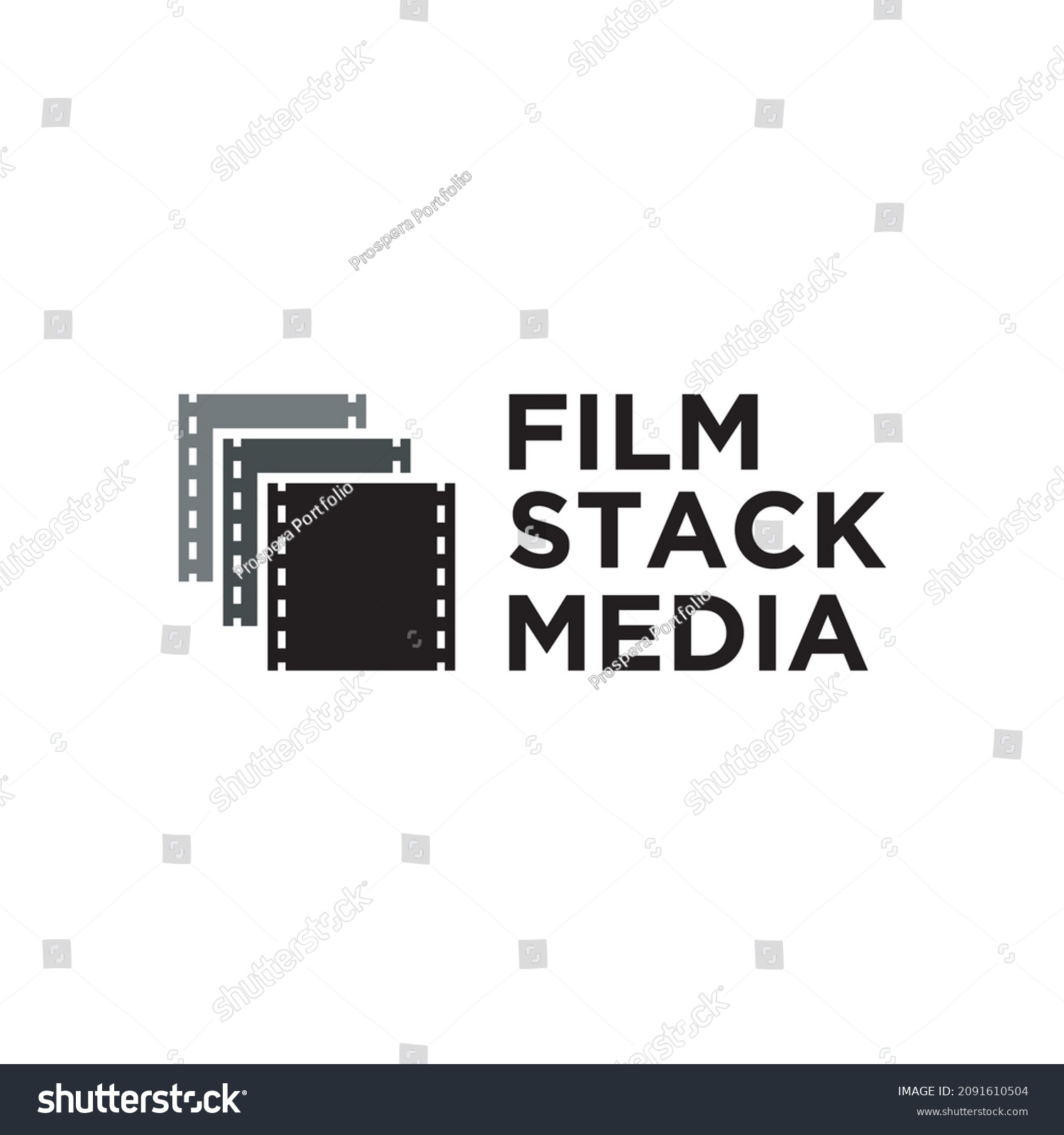 Film Stack Logo Design Template Stock Vector (Royalty Free) 2091610504