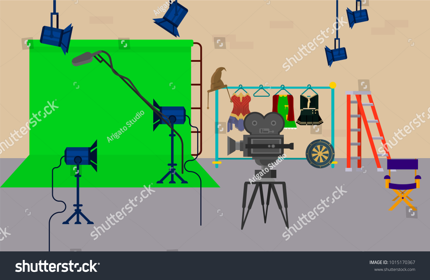 Film Studio Background Vector Illustration Stock Vector (Royalty Free ...