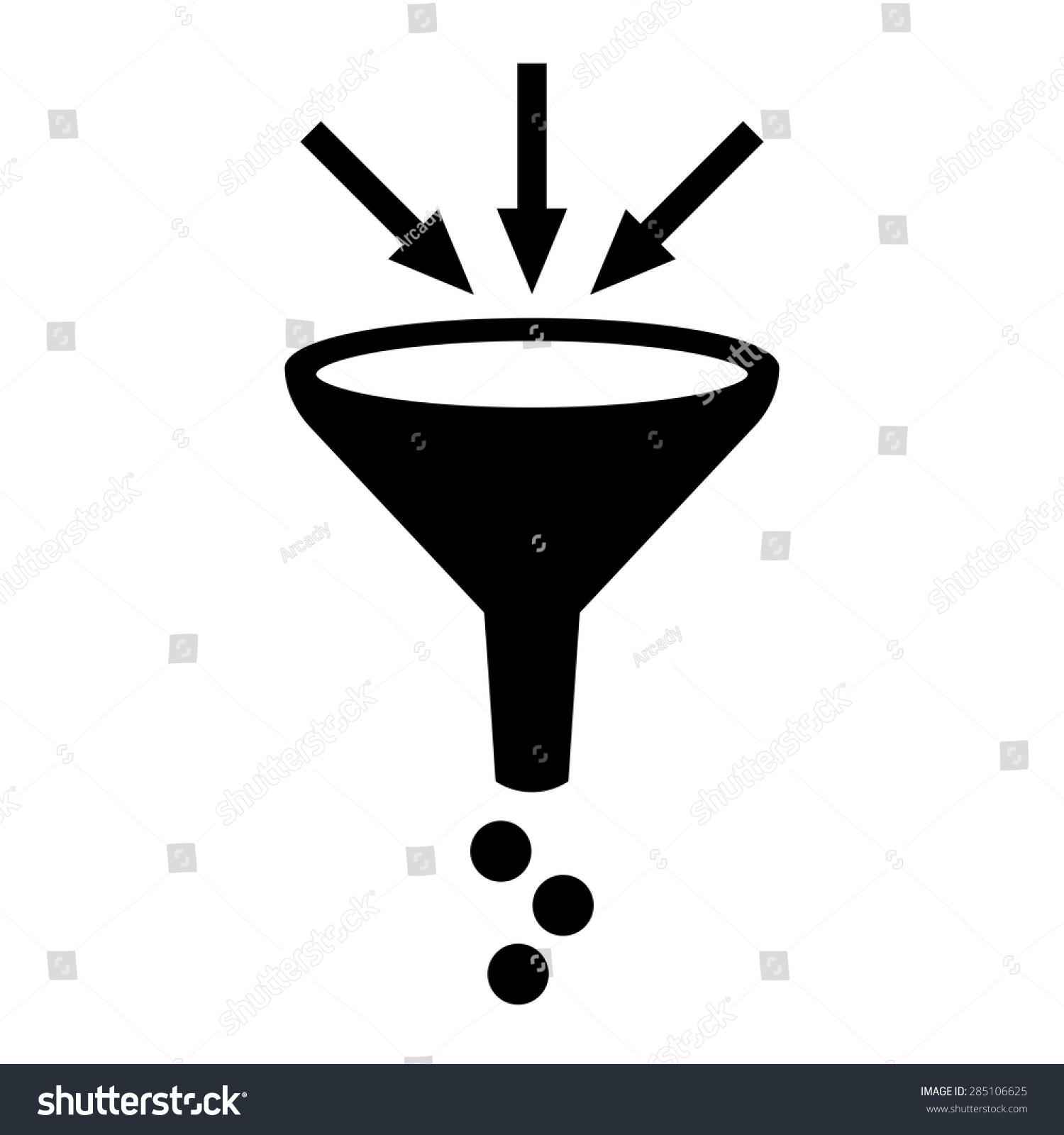 Filter Funnel Symbol Stock Vector (Royalty Free) 285106625