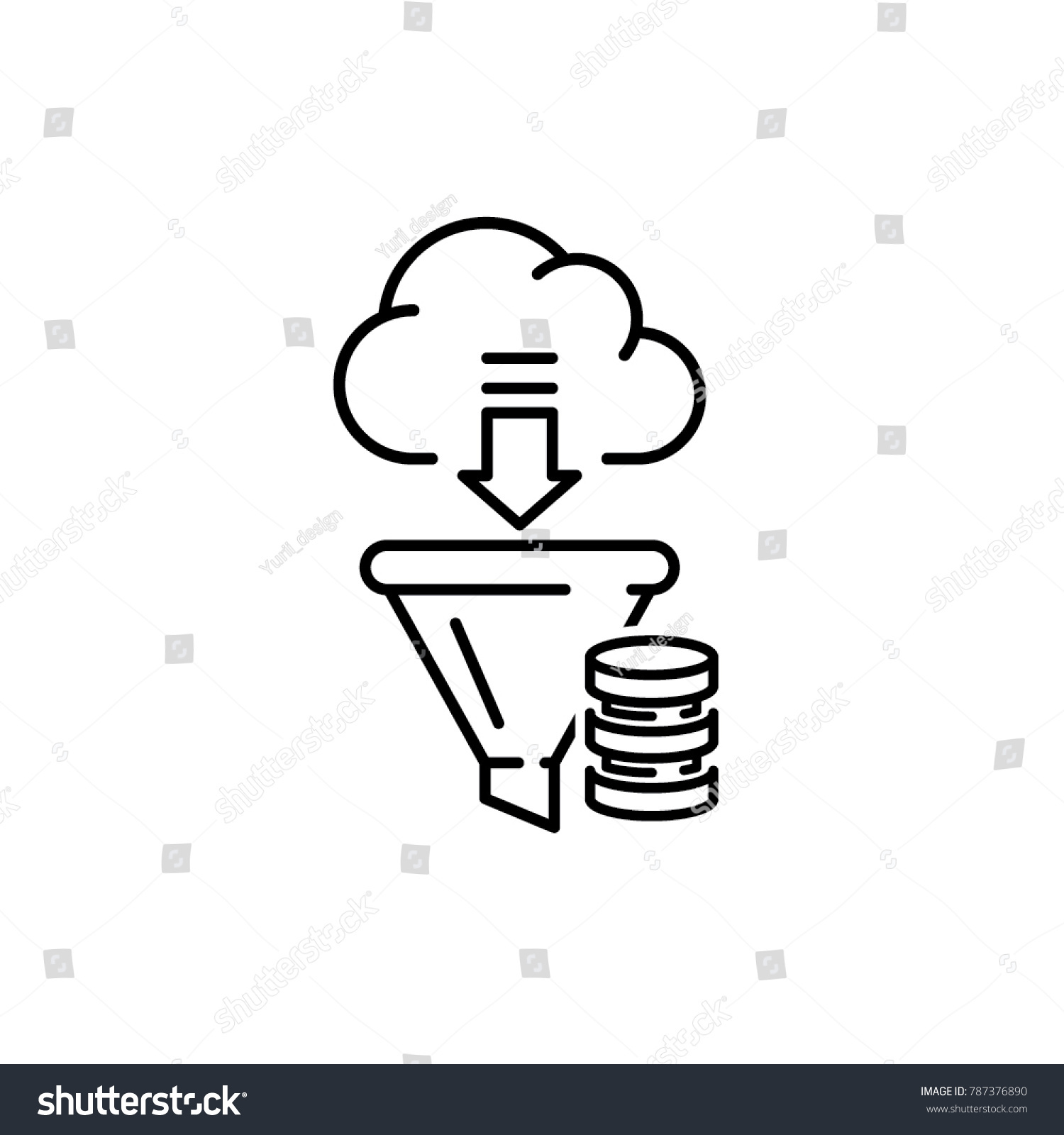 Filtering Data Funnel Icon Vector Stock Vector (Royalty Free) 787376890