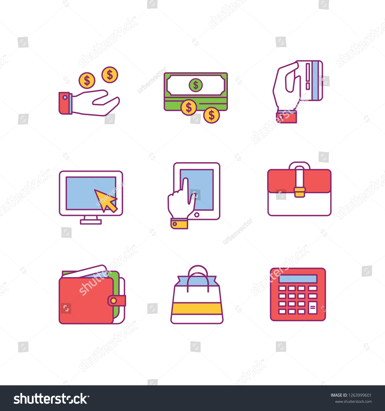 Finance Icon Set Stock Vector (Royalty Free) 1263999601 | Shutterstock