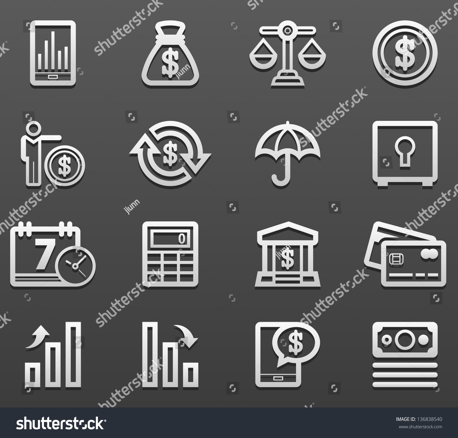 Finance Icon Set Stock Vector (Royalty Free) 136838540
