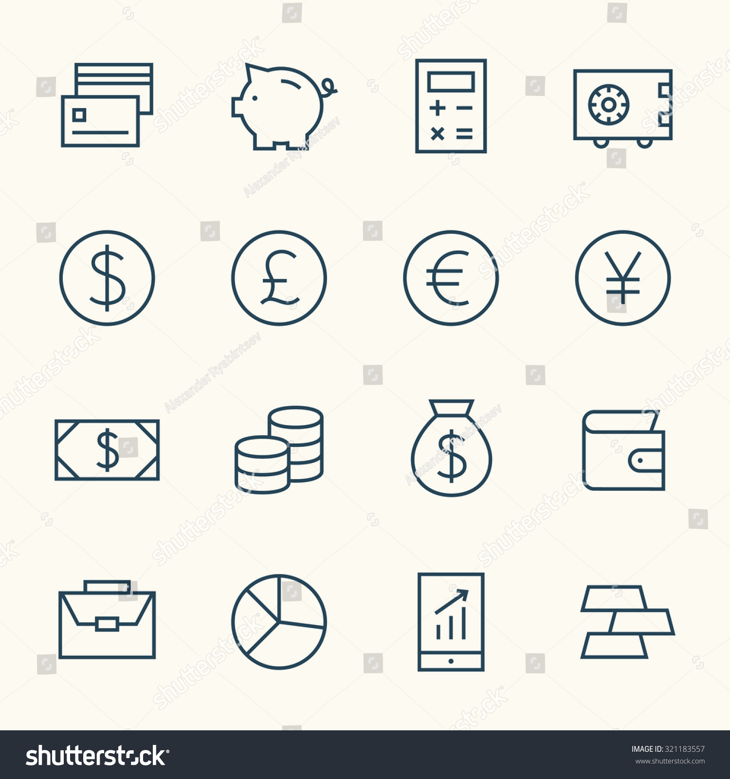 Finance Icon Set Stock Vector (Royalty Free) 321183557