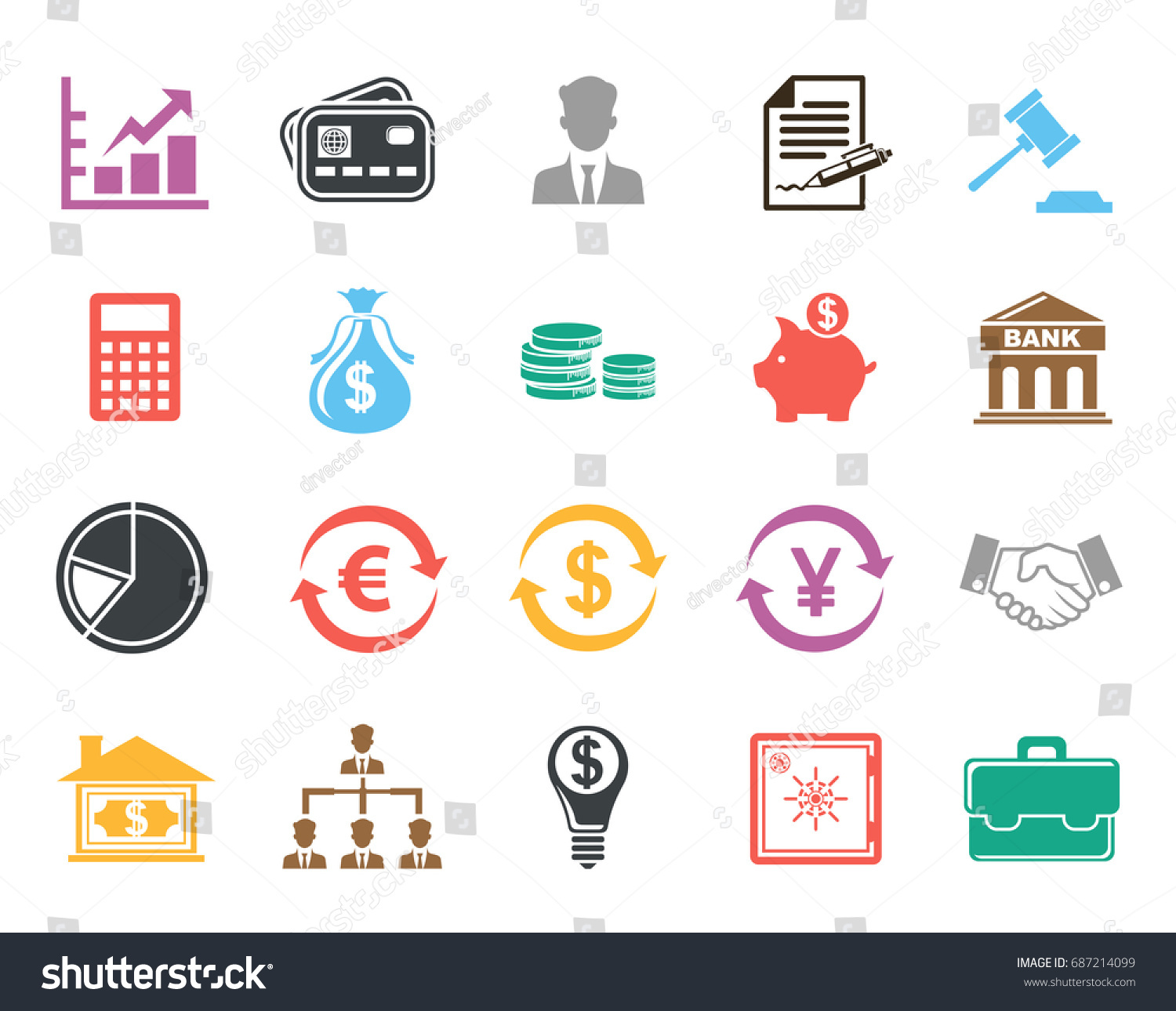 Finance Icons Stock Vector (Royalty Free) 687214099 | Shutterstock
