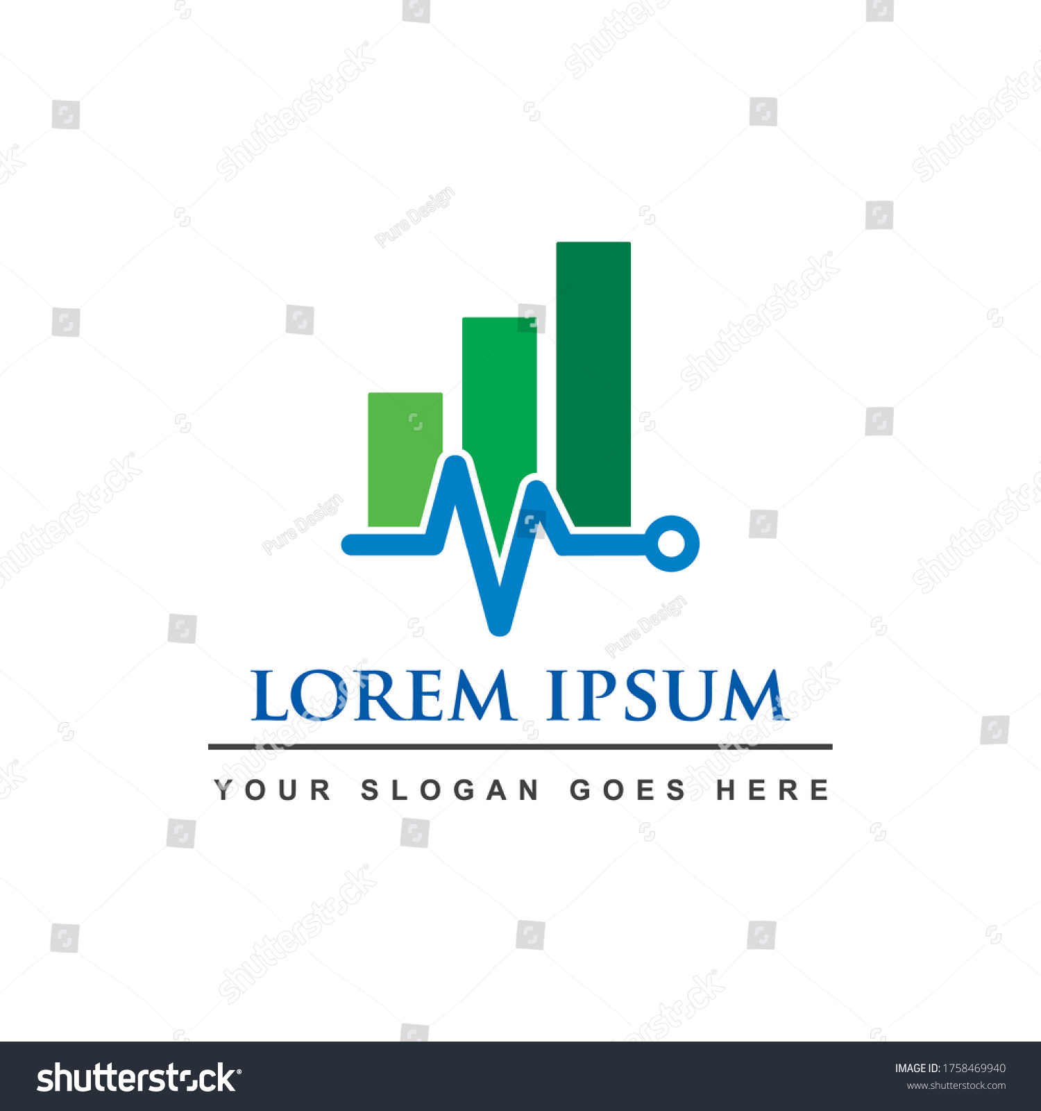 Finance Pulse Logo Stack Financial Logo Stock Vector (Royalty Free ...