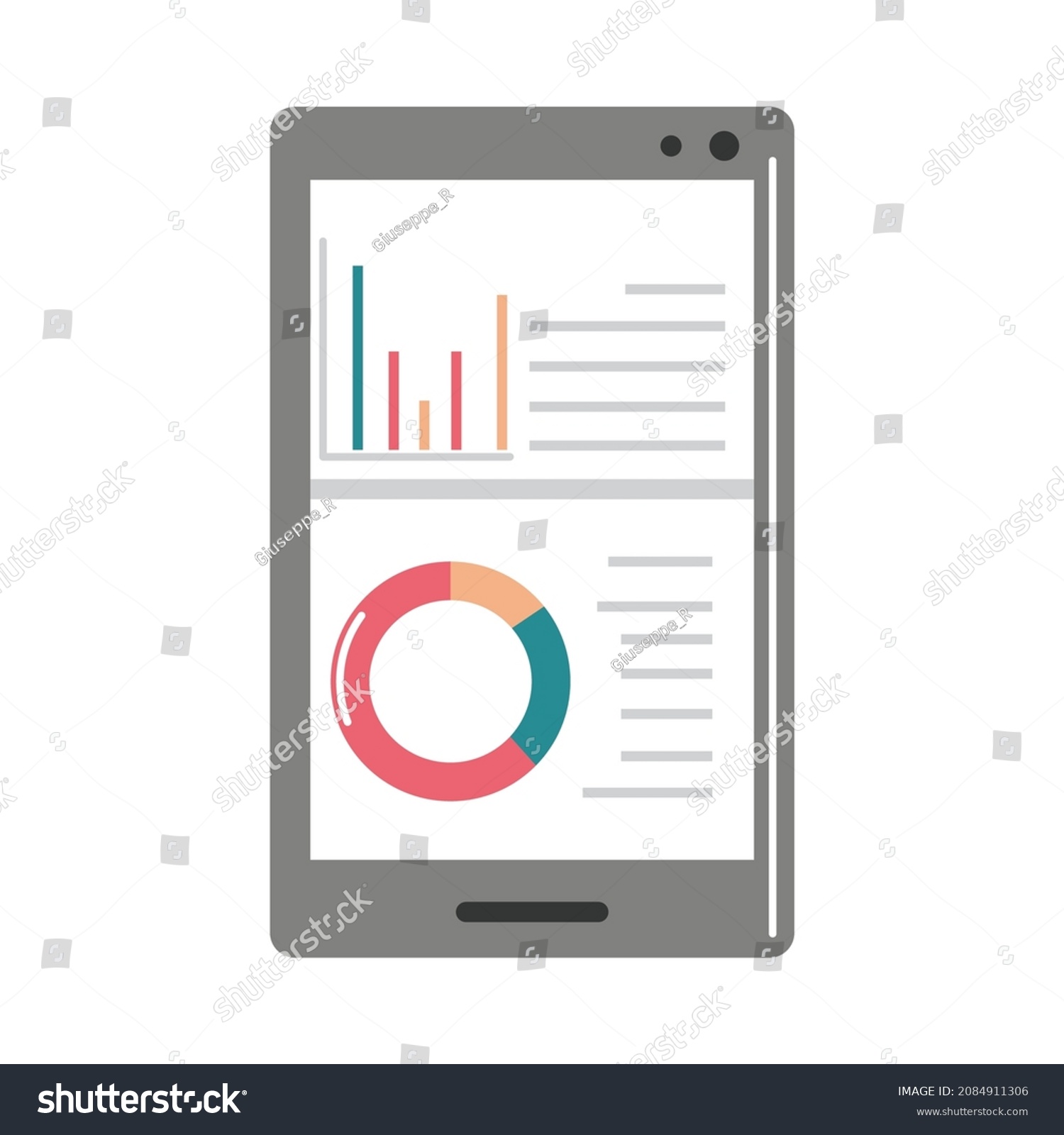 Finance Smartphone App Report Chart Stock Vector (Royalty Free) 2084911306