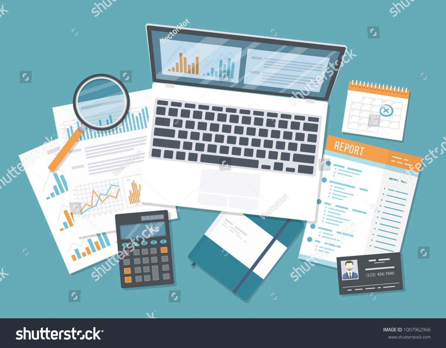 Financial Audit Accounting Analytics Data Analysis Stock Vector ...