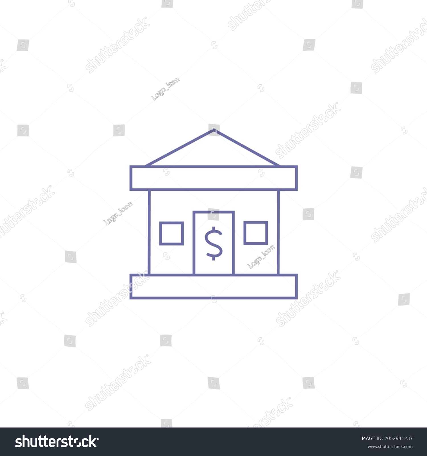 Financial Bank Building Icon Vector Stock Vector (Royalty Free ...
