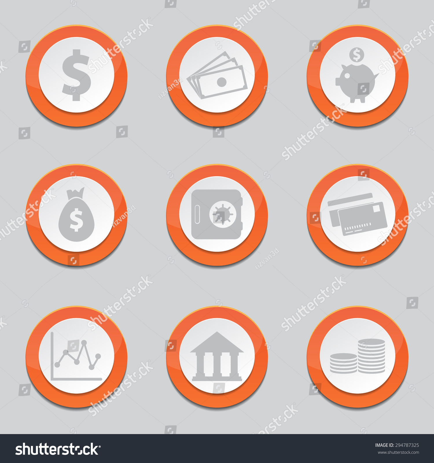 Financial Banking Orange Vector Button Icon Stock Vector (Royalty Free ...