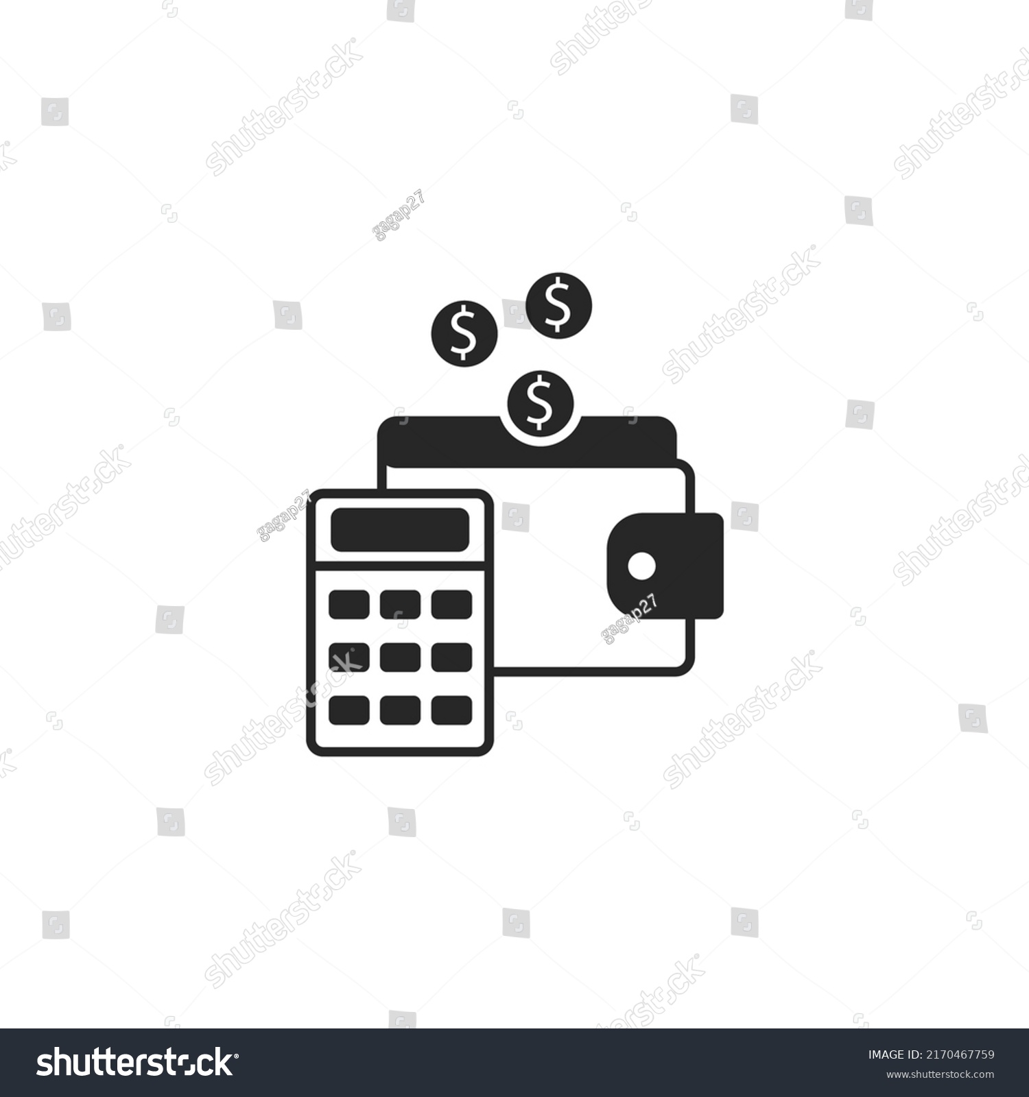 Financial Calculation Icons Symbol Vector Elements Stock Vector ...