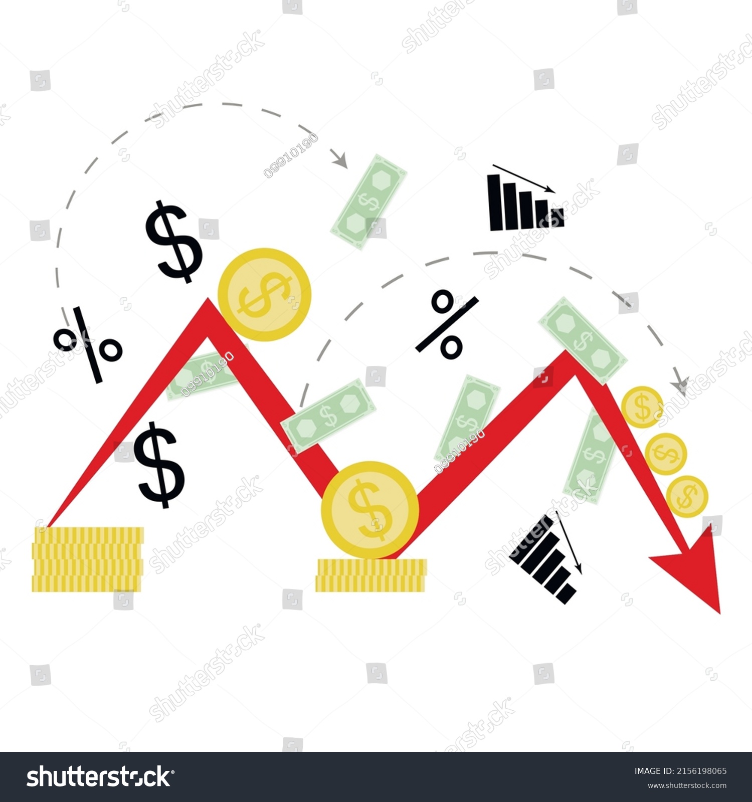 Financial Crisis Bankrupt Recession Decrease Chart Stock Vector (Royalty Free) 2156198065 ...