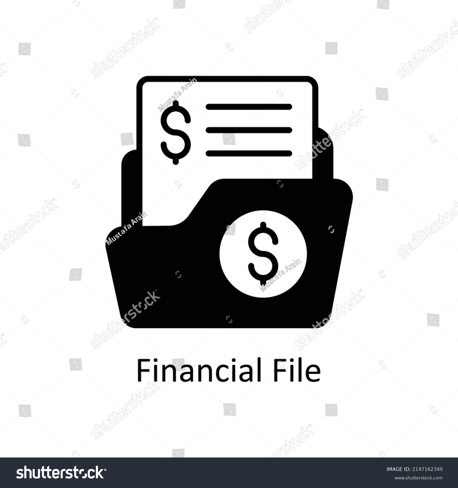 Financial File Vector Solid Icon Web Stock Vector (Royalty Free ...