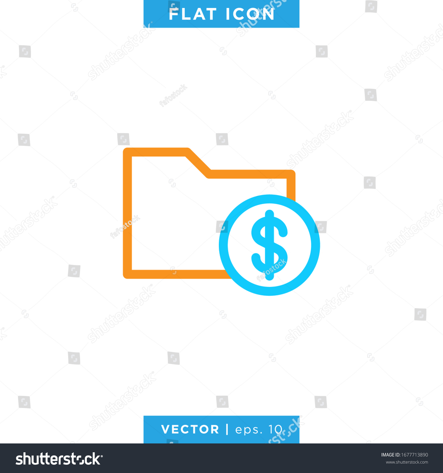 Vektor Stok Financial Folder Icon Vector Design Template (Tanpa Royalti ...