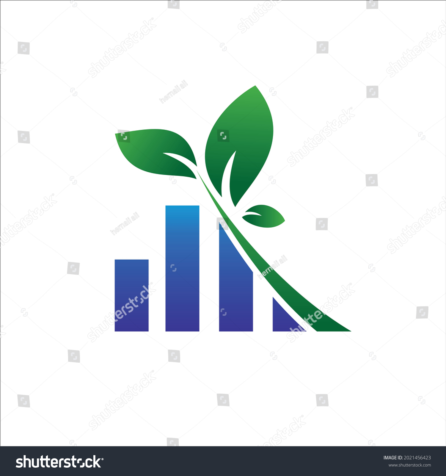 Financial Leaf Growth Logo Vector Design Stock Vector (Royalty Free ...