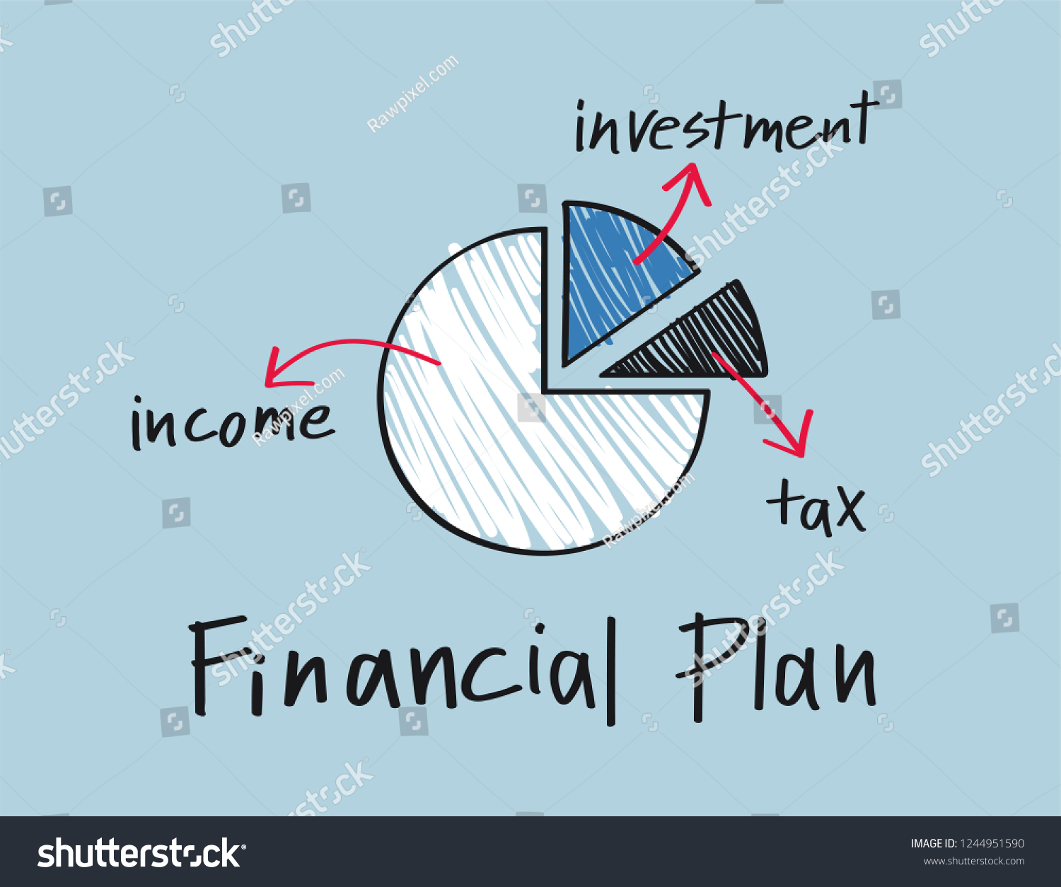 Financial Plan Pie Chart Illustration Stock Vector (Royalty Free ...