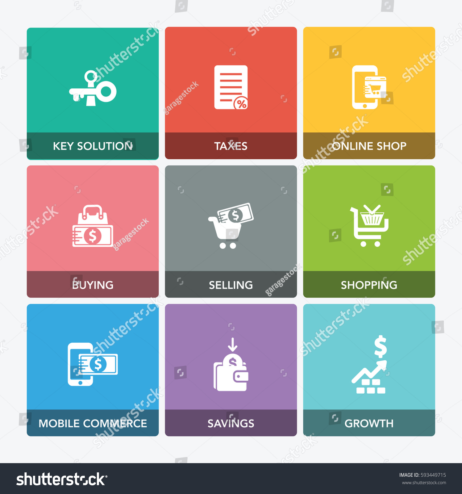 Financial Services Icon Set Stock Vector (Royalty Free) 593449715 ...