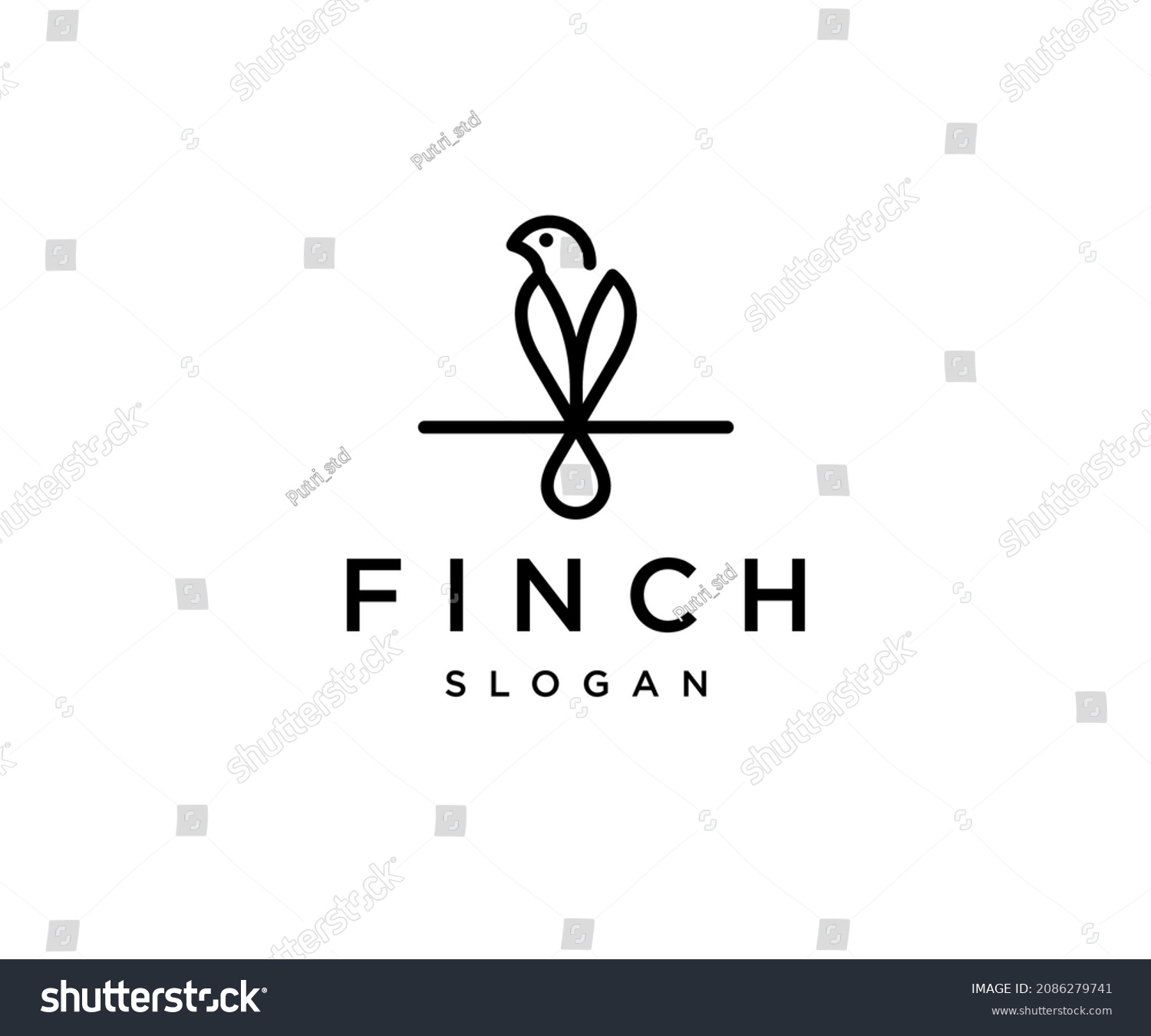 Finch Logo Icon Design Template Vector Stock Vector (Royalty Free ...
