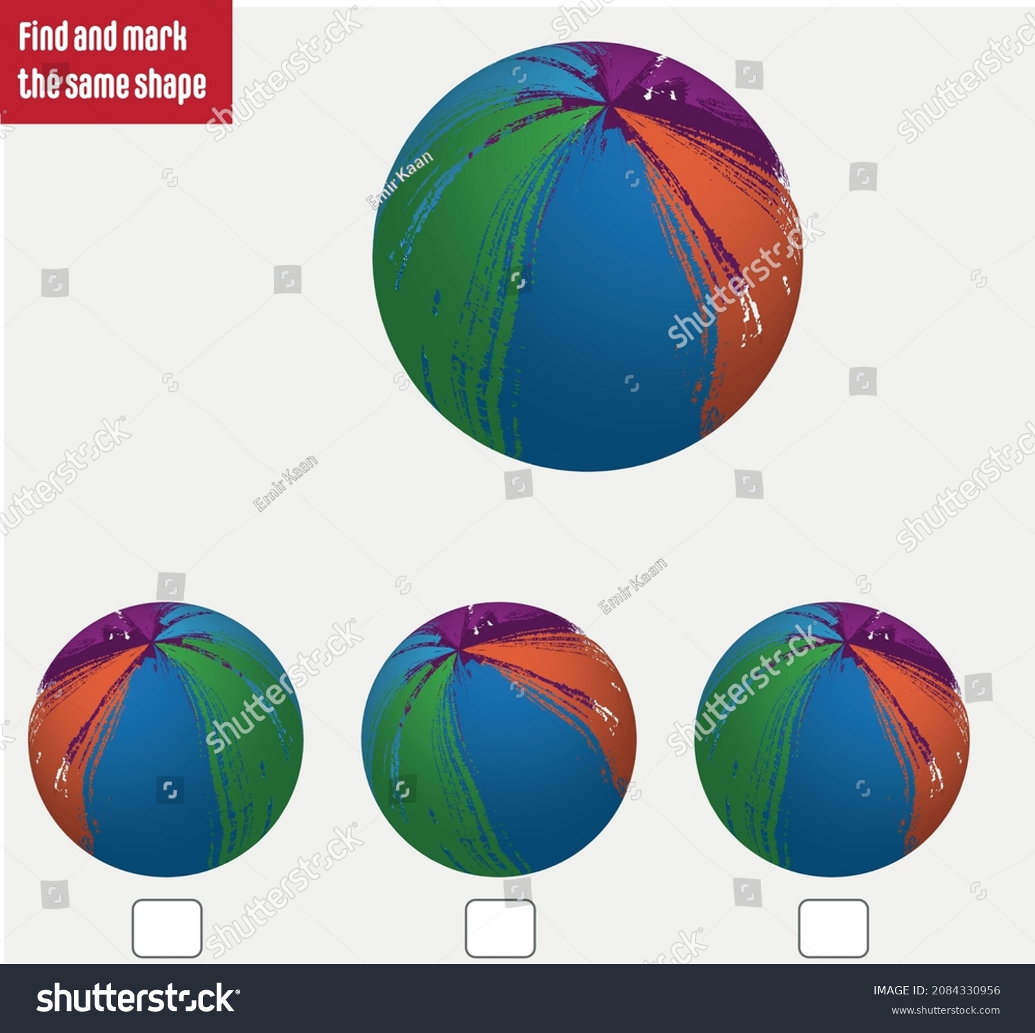 Find Mark Same Shape Iq Test Stock Vector (Royalty Free) 2084330956 ...